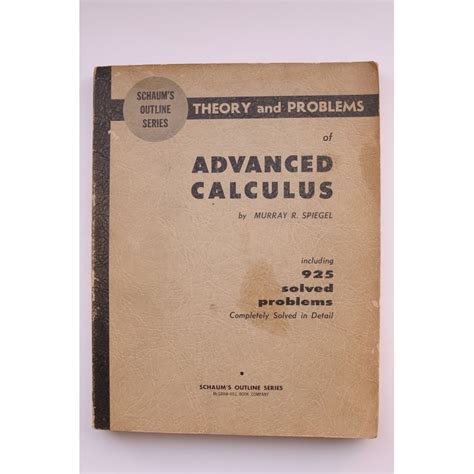 Theory And Problems Of Advanced Calculus De Spiegel Murray R Rústica Paperback 1963