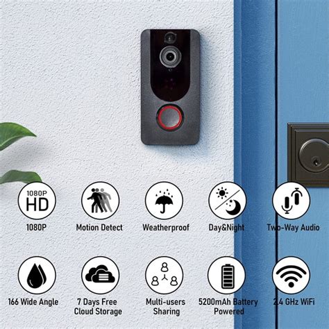 Videocitofono Wifi 1080p Hd Citofono Senza Fili Da Esterno Campan