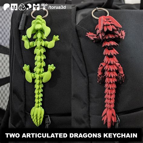 Other Stl Download Two Articulated Dragon Keychains 005 And 008 Stl