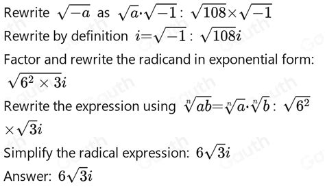 Solved Write Sqrt 108 In Simplest Radical Form Math
