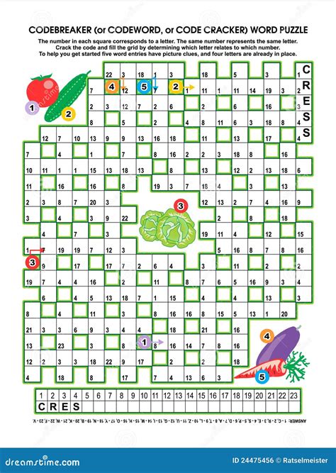 Vegetable Garden Codebreaker Word Puzzle Royalty Free Stock Image