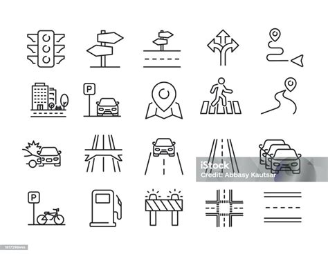 도로 선 아이콘입니다 편집 가능한 획 웹사이트 마케팅 디자인 로고 앱 템플릿 Ui 등 벡터 그림입니다 아이콘에 대한 스톡 벡터 아트 및 기타 이미지 Istock