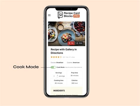 Cook Mode Recipe Card Blocks