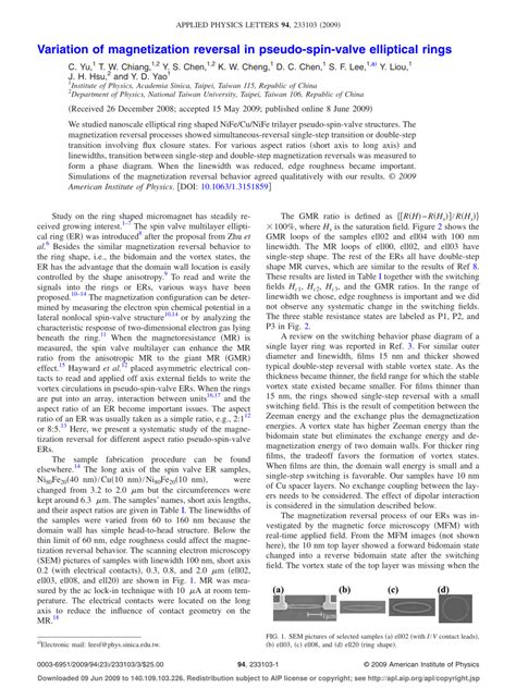 Pdf Variation Of Magnetization Reversal In Pseudo Spin Valve