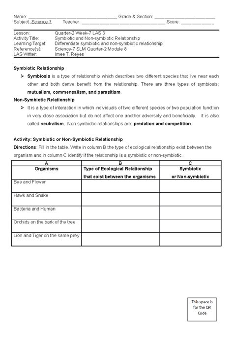 Science 7 Q2 Week7 Las3 Learning Activities Sheet Name