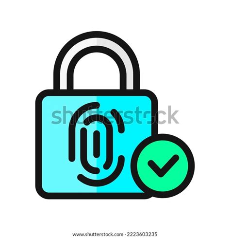 icon solid line color face id stock vector royalty free 2223603235