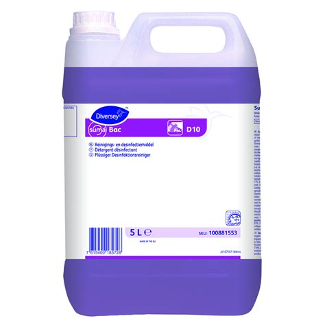 Suma Bac D10 Detergent Disinfectant 2x5l Diversey Nevejan
