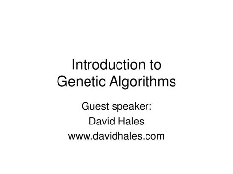 Ppt Introduction To Genetic Algorithms Powerpoint Presentation Free