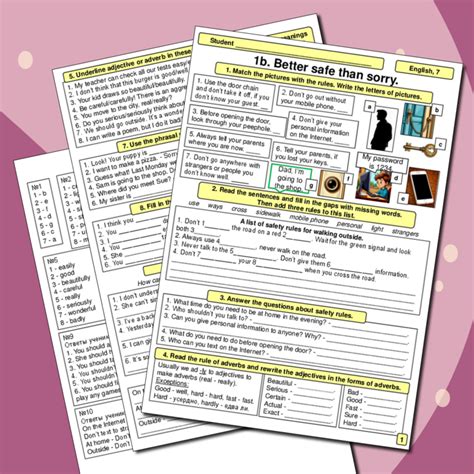 Рабочий лист по английскому языку для 7 класса Spotlight 7 1b Better Safe Than Sorry