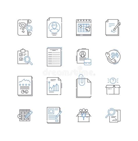 Data Organization Line Icons Collection Categorization Classification Sorting Arrangement
