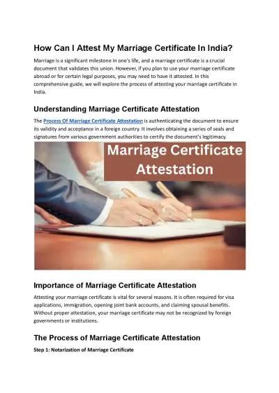 Pdf How To Attest Your Marriage Certificate A Step By Step Guide