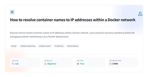 How To Resolve Container Names To Ip Addresses Within A Docker Network