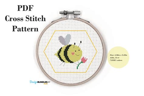Bee Cross Stitch Patterns Design Bundles