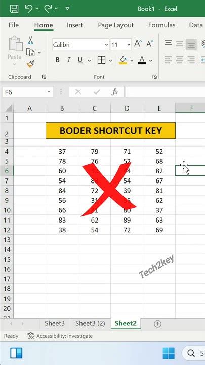 Excel Border Shortcut Excel Exceltips Microsoftexcel Shorts Shortsfeed Viralshorts