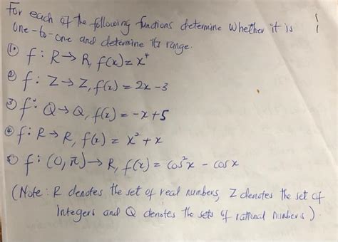 Solved Tor Each Of The Following Functions Determine Whether