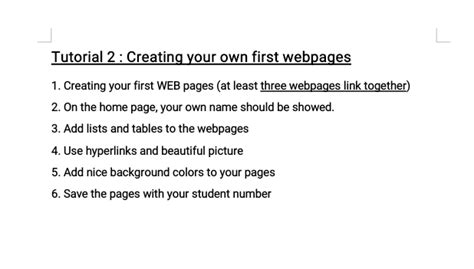 Solved Tutorial 1html Pages Creating An Html File And