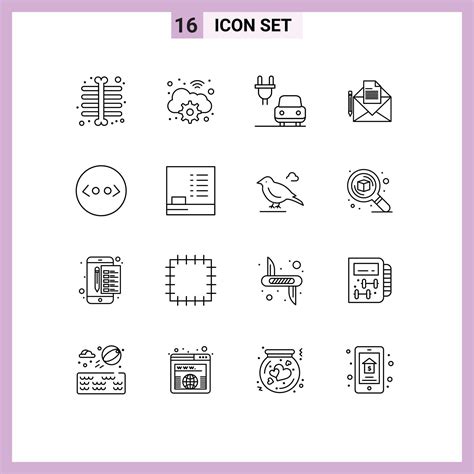 User Interface Pack Of 16 Basic Outlines Of Blackboard Code Charge Brackets Fax Editable Vector User Interface Pack Of 16 Basic Outlines Of Blackboard Code Charge Brackets Fax Editable Vector