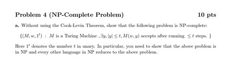 Solved Problem 4 Np Complete Problem 10 Pts A Without