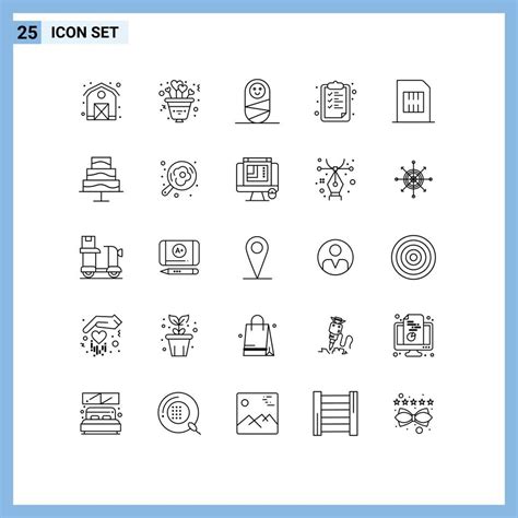 25 Universal Line Signs Symbols Of Phone Devices Human Cellphone Education Editable Vector