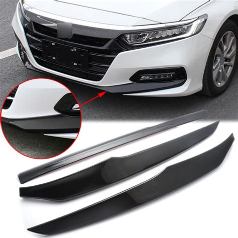 Gloss Black Front Bumper Lip Cover Molding Trims For Honda Accord 2018