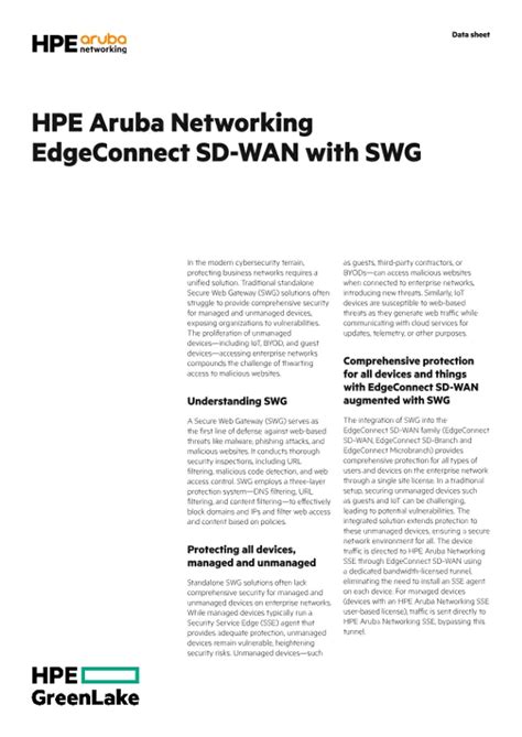 Hpe Aruba Networking Edgeconnect Sd Wan With Swg