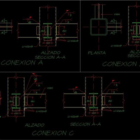Connection Beam Columns DWG Detail For AutoCAD Designs CAD