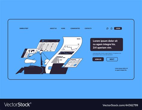Businessman Analyzing Financial Statistics Data Vector Image