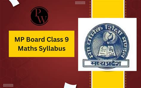 Mp Board Class 9 Maths Syllabus 2025 Updated Syllabus