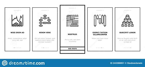 Graph For Analyzing And Research Onboarding Icons Set Vector Stock Illustration Illustration