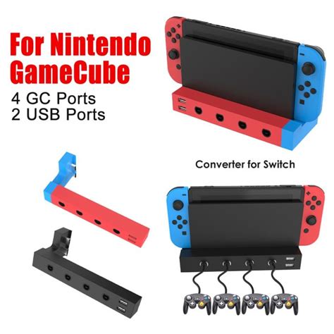 For Nintendo Gamecube Wired Controller Switch Base Adapter 4 Ports