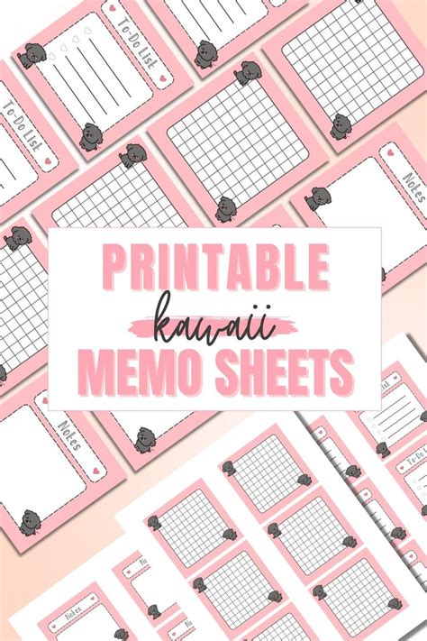 Kawaii Aesthetic Memo Sheets