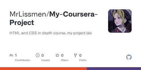 Github Mrlissmenmy Coursera Project Html And Css In Depth Course My Project Lab
