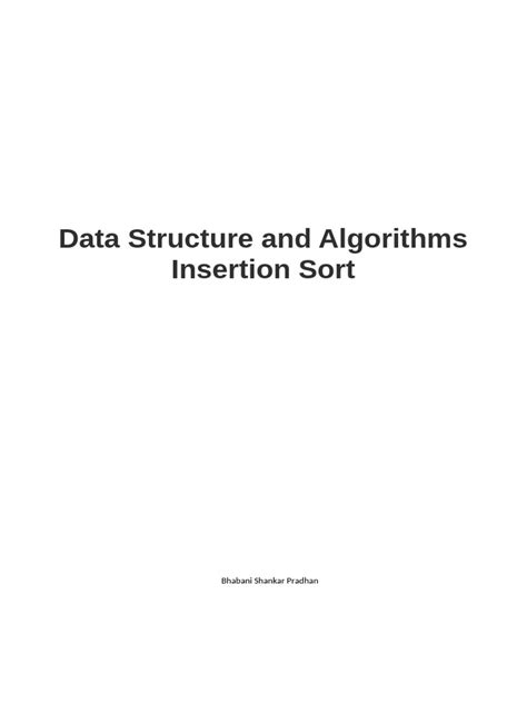 24 Data Structure And Algorithms Insertion Sort Pdf Algorithms And Data Structures