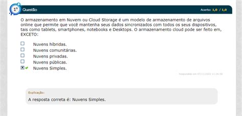 Simulado Estácio ComputaÇÃo Em Nuvem E Web Services Em Linux Computação Em Nuvem
