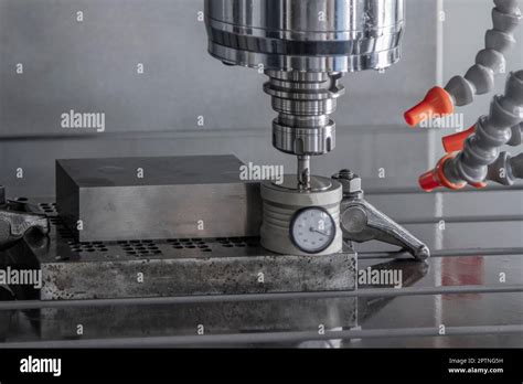 CNC Machining Center Setting Center Bar After Cutting Metal Stock Photo Alamy