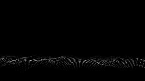 Abstract Wave With Light On Black Background Science Background With Moving Dots And Lines