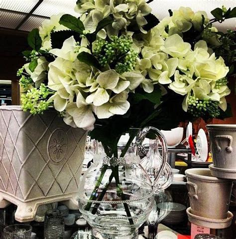 Juliska Pitcher With Faux Flowers