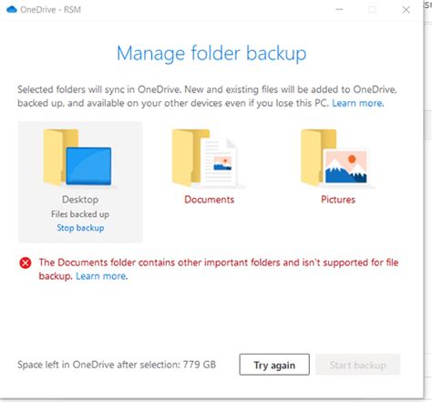 Onedrive Won T Back Up Documents Folder Cloud Computing SaaS Spiceworks Community