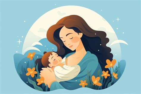 Premium Ai Image A Mother S Embrace In Ink And Clay Timeless Illustrated Memories Of