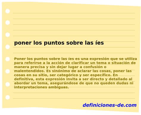 Significado De Poner Los Puntos Sobre Las íes