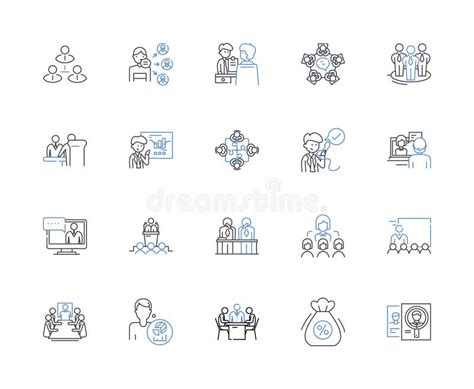 Workforce Optimization Line Icons Collection Efficiency Productivity