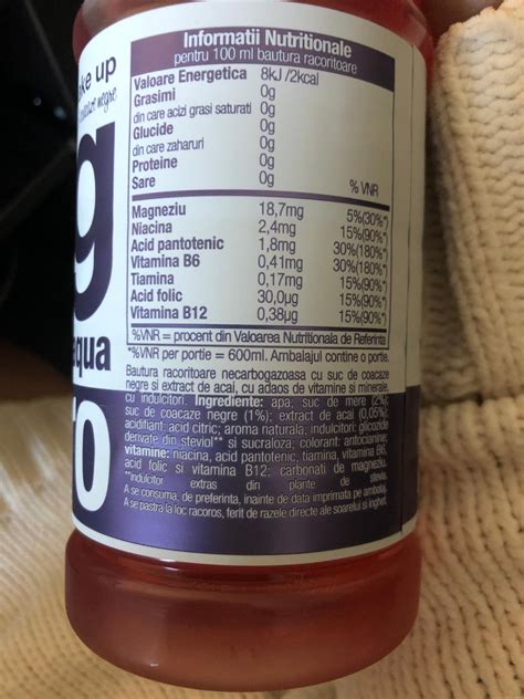 Вода з вітамінами Magnesium Vitamin Aqua - калорійність, харчова ...