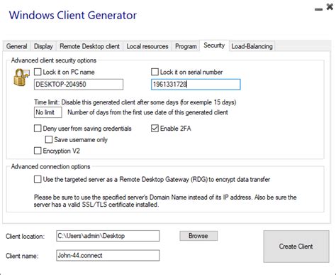 Portable Client Generator Tsplus Documentation