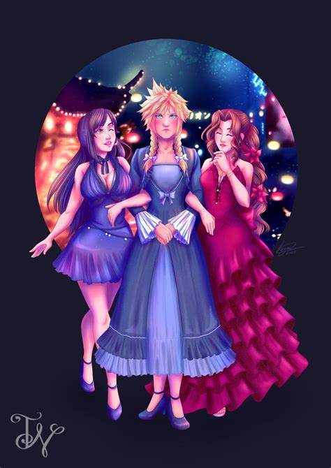 Final Fantasy Vii Ff7r Cloud Tifa And Aerith Wall Market Print Etsy