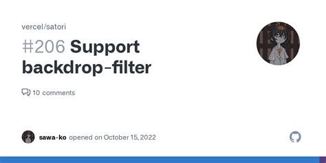 Support Backdrop Filter · Issue 206 · Vercelsatori · Github
