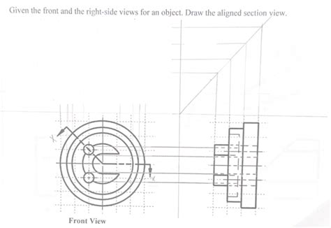 solved given the front and the right side views for an