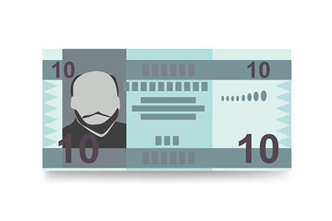 남 수단 파운드 벡터 일러스트 레이 션입니다 남수단 머니 세트 번들 지폐 지폐 10 Db 플랫 스타일 흰색 배경에 격리 심플한