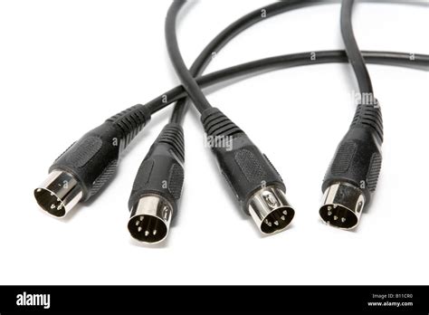 Midi Musical Instrument Digital Interface Cables On A White