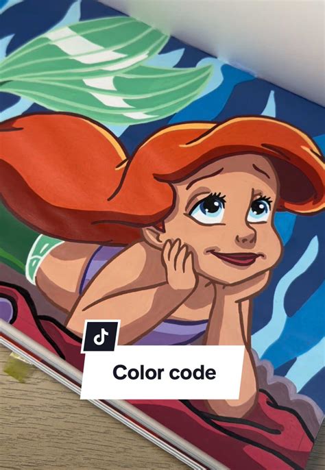 Color Code Disney Princesses Ariel Acrylic Portrait Tiktok