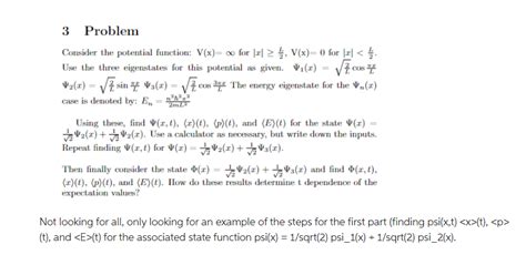 solved 3 problem consider the potential function v x ∞ for